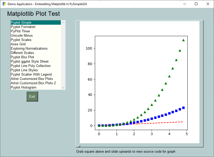 Matplotlib plot browser - PySimpleGUI Documentation